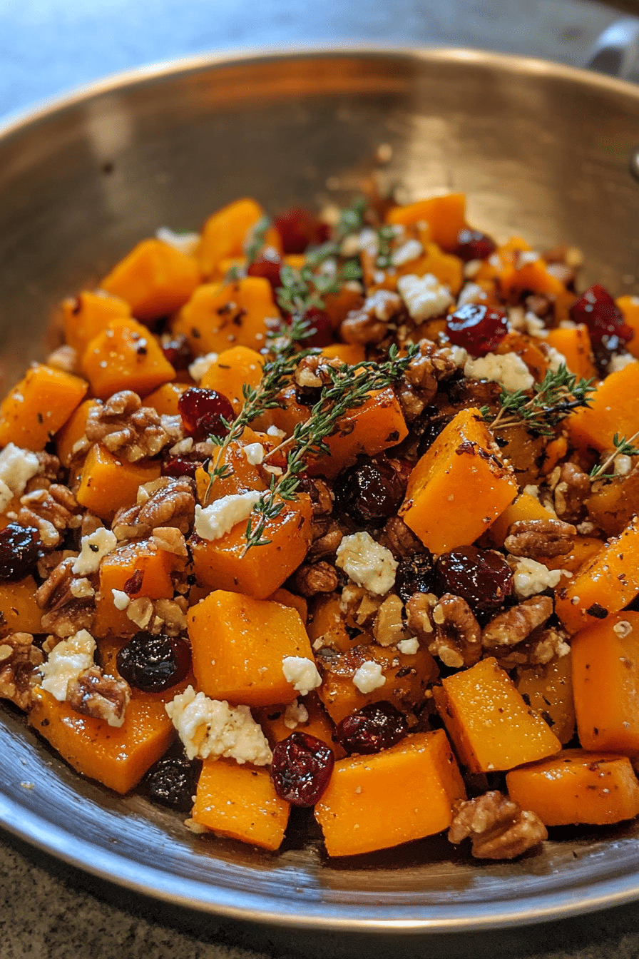 Caramelized Butternut Squash with Feta, Walnuts, and Cranberry-Honey ...