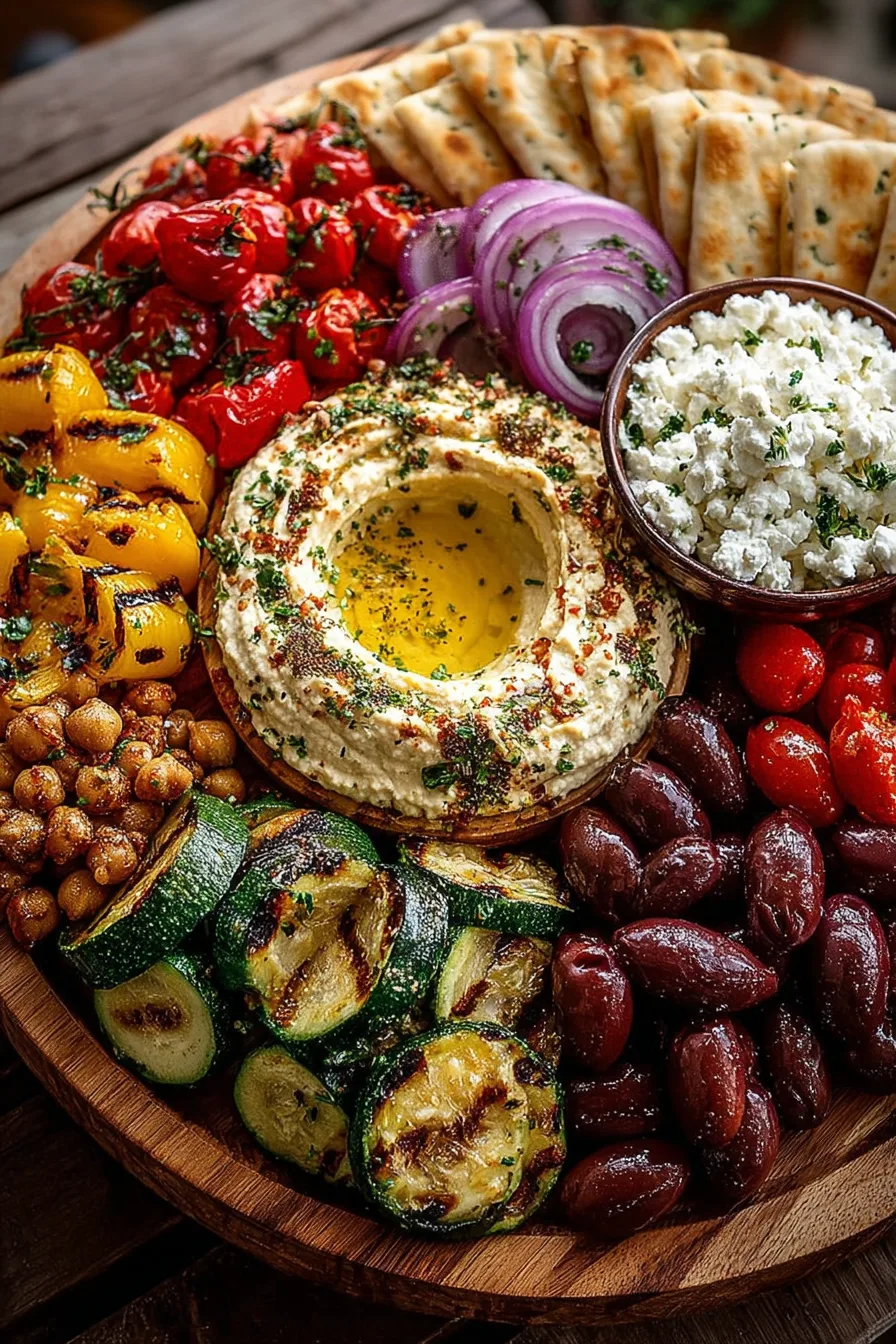 Greek Mezze Board with Whipped Feta, Hummus & Roasted Veggies – 7 ...