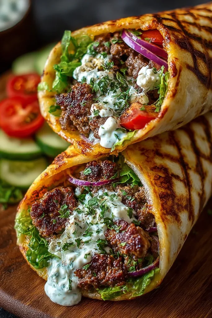 Greek Beef Wraps with Roasted Garlic Feta Sauce – Ultimate 5-Star ...