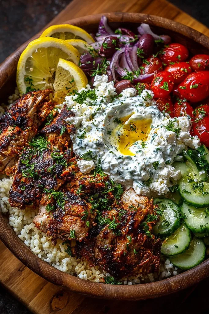 Greek Chicken Gyro Bowl with Whipped Feta – Ultimate 30-Minute Dinner ...